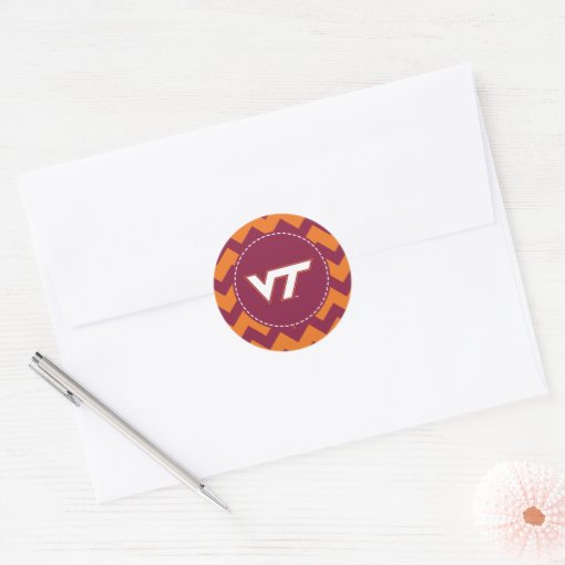 VT Virginia Tech Classic Round Sticker | Zazzle