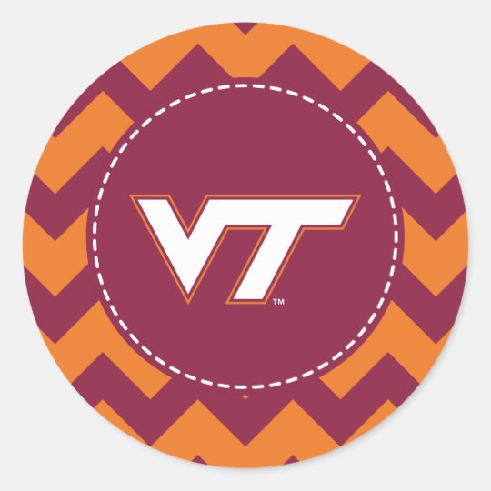 VT Virginia Tech Classic Round Sticker | Zazzle.com
