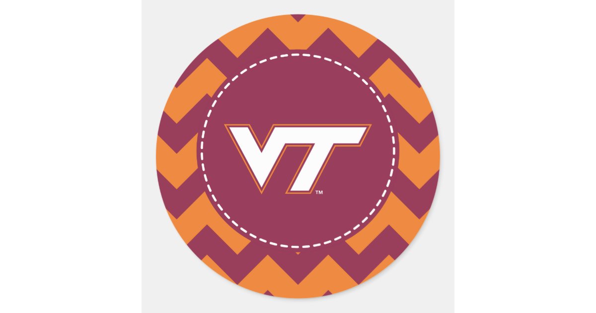 VT Virginia Tech Classic Round Sticker | Zazzle