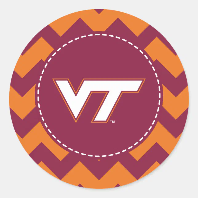 VT Virginia Tech Classic Round Sticker | Zazzle
