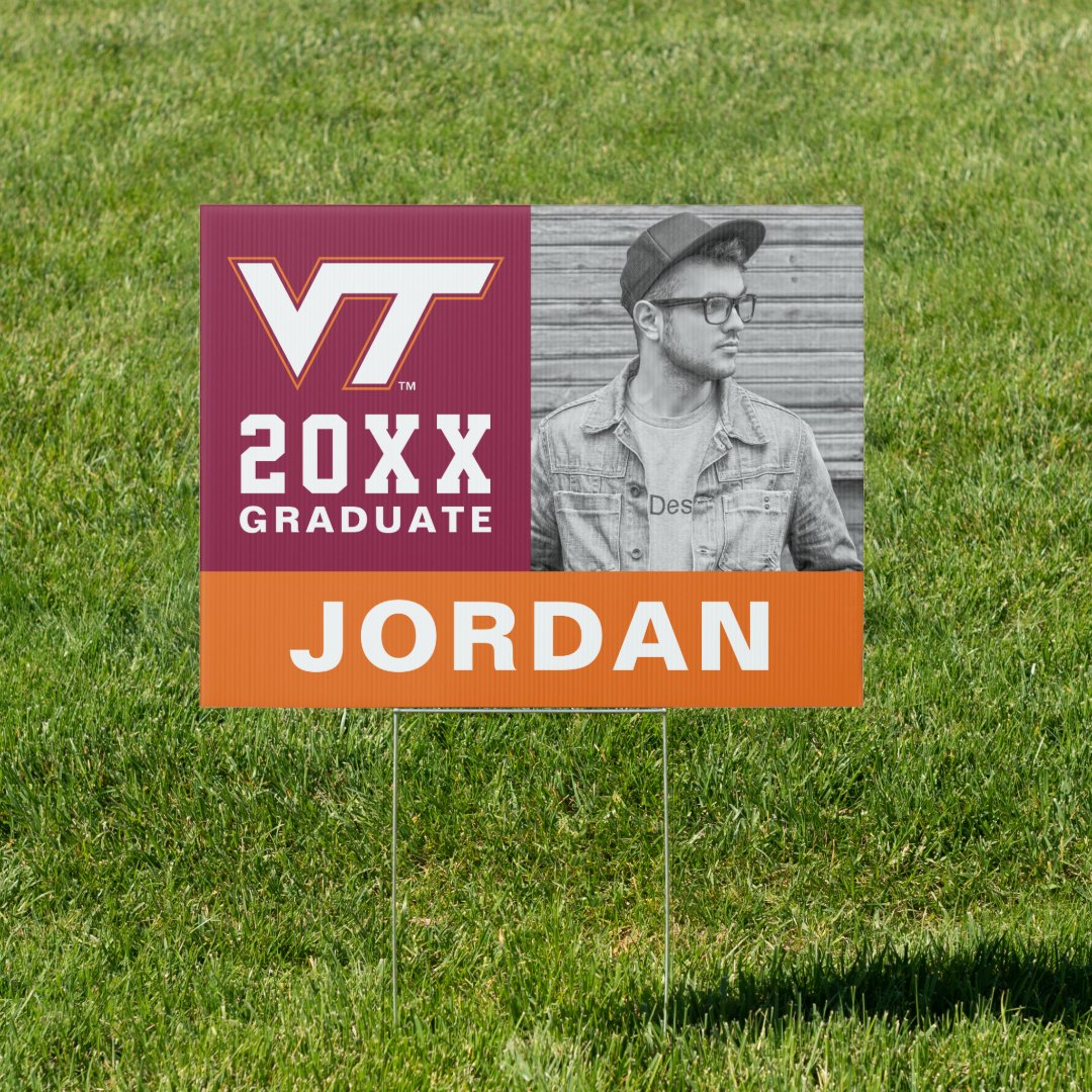 VT Virginia Tech Graduate - Photo Sign | Zazzle