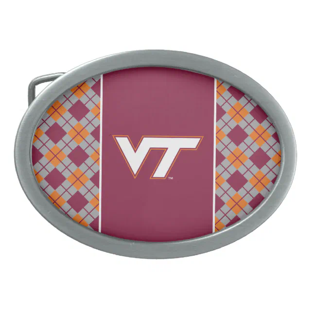 VT Virginia Tech Oval Belt Buckle | Zazzle