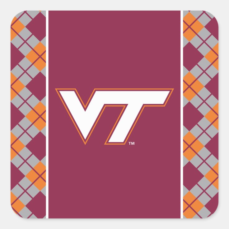 VT Virginia Tech Square Sticker | Zazzle
