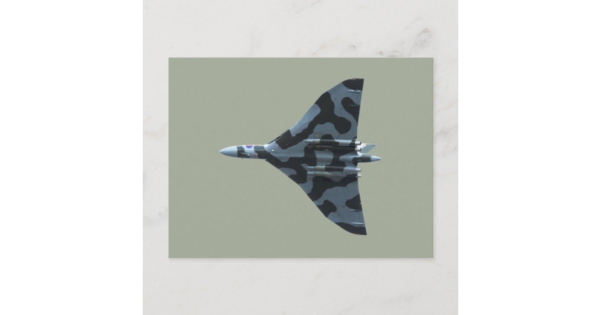Vulcan bomber in flight postcard | Zazzle
