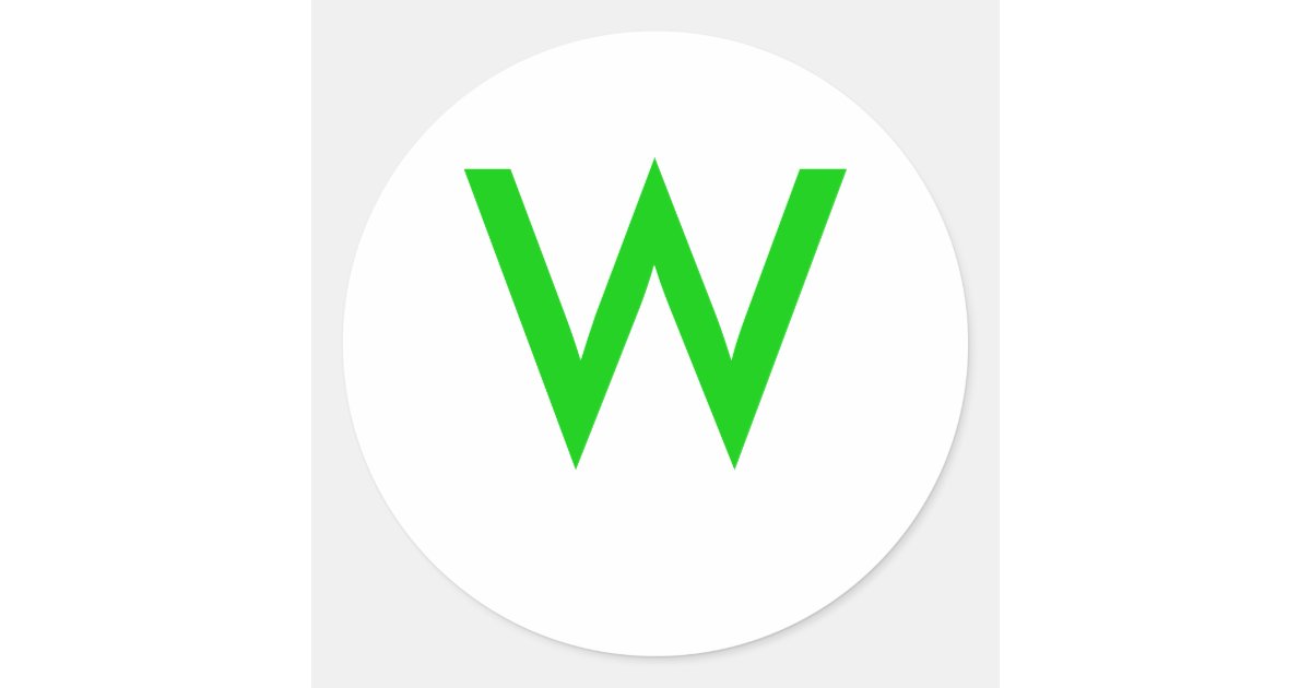 W CLASSIC ROUND STICKER | Zazzle