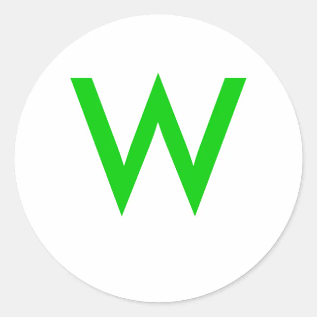 W CLASSIC ROUND STICKER | Zazzle