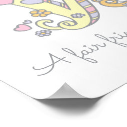 W for Winnie initial doodle art name meaning Poster | Zazzle