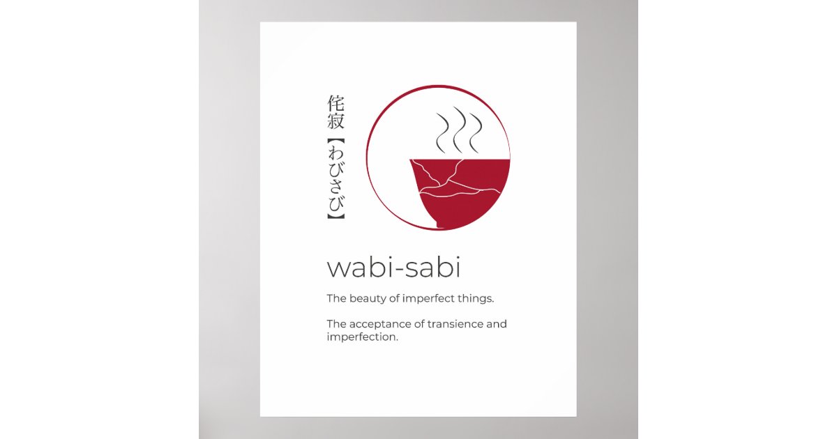 Wabi-Sabi Japanese Motivational Saying Word Art Poster | Zazzle