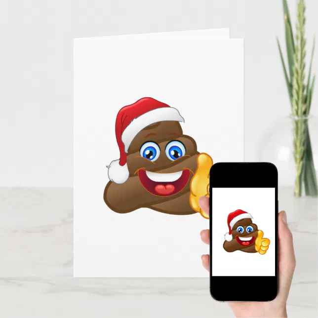 Wacky Brilliant Santa Poop Emoji Holiday Card | Zazzle