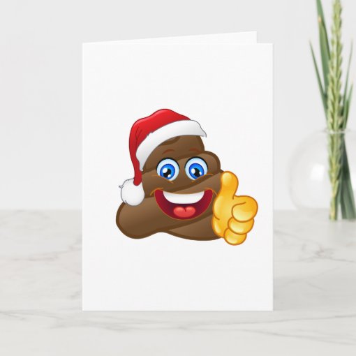 Wacky Brilliant Santa Poop Emoji Holiday Card | Zazzle