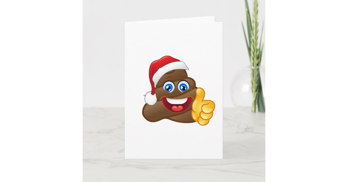 Wacky Brilliant Santa Poop Emoji Holiday Card | Zazzle
