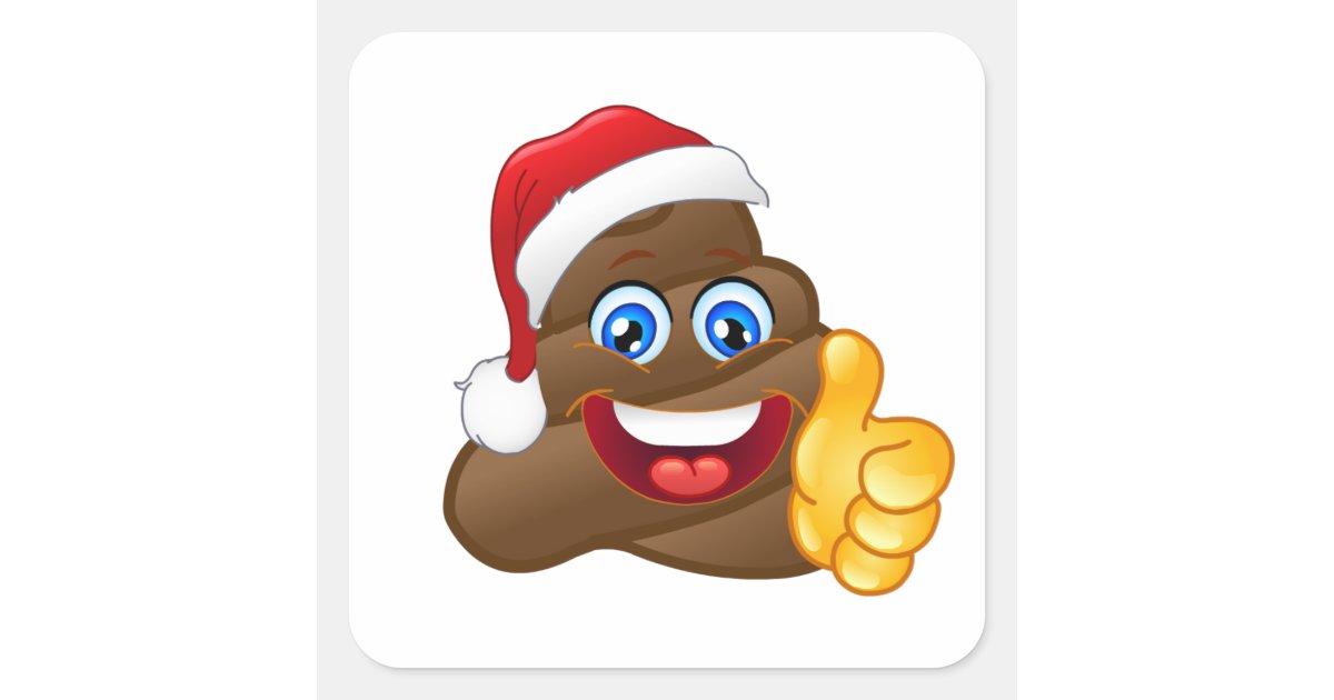 Wacky Brilliant Santa Poop Emoji Square Sticker | Zazzle
