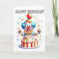 Wacky Little Birthday Party Clown Card | Zazzle