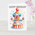 Wacky Little Birthday Party Clown Card | Zazzle