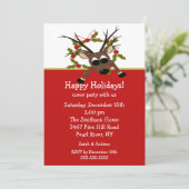 Wacky Reindeer Happy Holiday Party Invitation | Zazzle