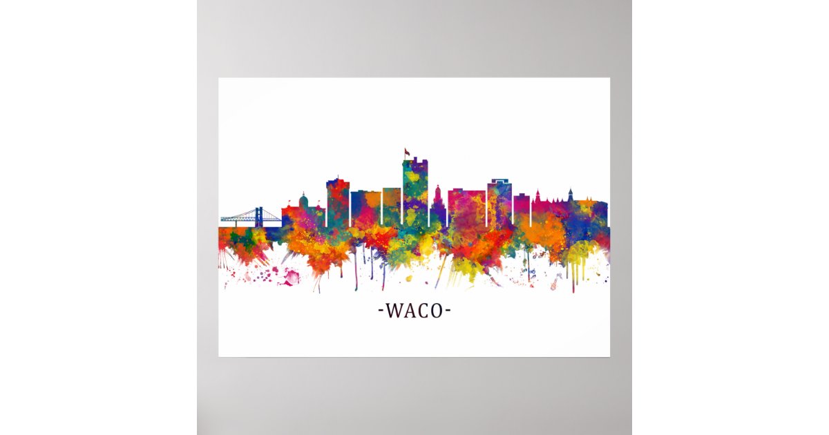 Waco Texas Skyline Poster | Zazzle