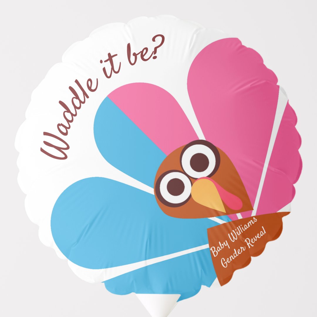 Waddle It Be Thanksgiving Baby Announcement Balloon | Zazzle