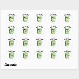 Wads Up Funny Money Pun Classic Round Sticker | Zazzle