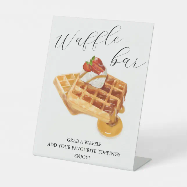 Waffle bar pedestal sign | Zazzle