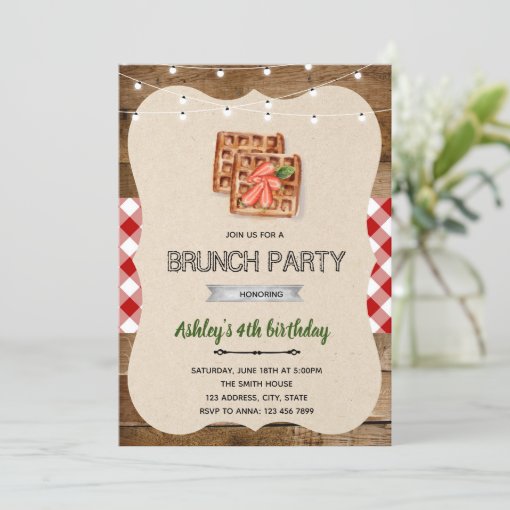 Waffle breakfast party invitation | Zazzle