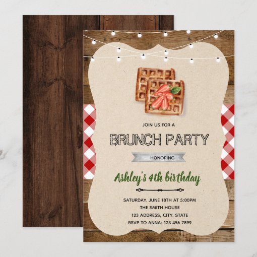 Waffle breakfast party invitation | Zazzle