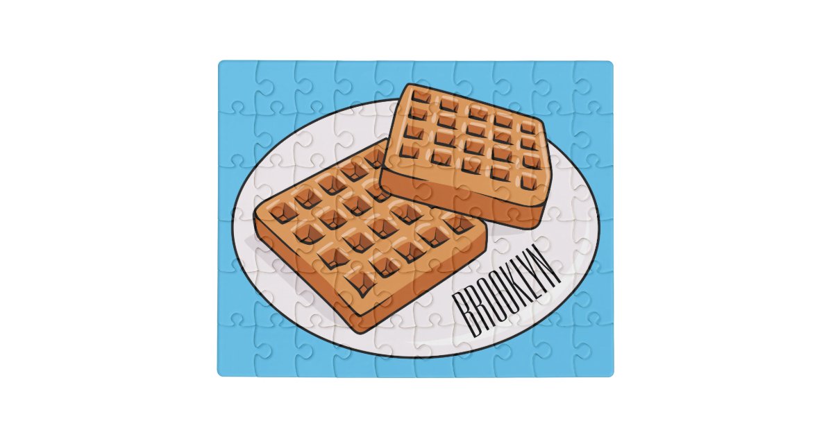 Waffle cartoon illustration jigsaw puzzle | Zazzle