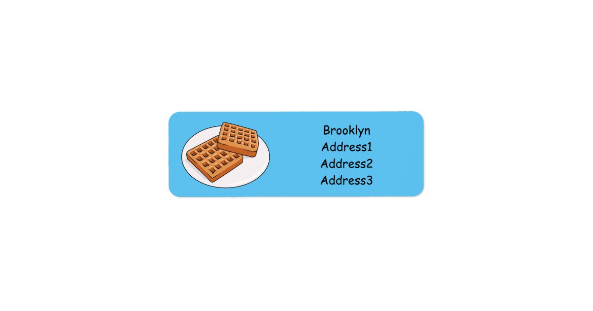 Waffle cartoon illustration label | Zazzle