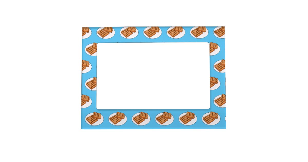 Waffle cartoon illustration magnetic frame | Zazzle