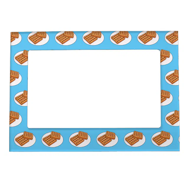 Waffle cartoon illustration magnetic frame | Zazzle