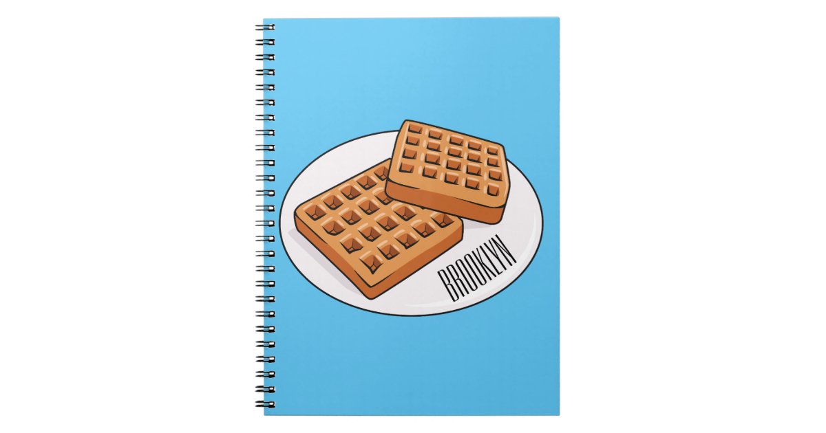 Waffle cartoon illustration notebook | Zazzle