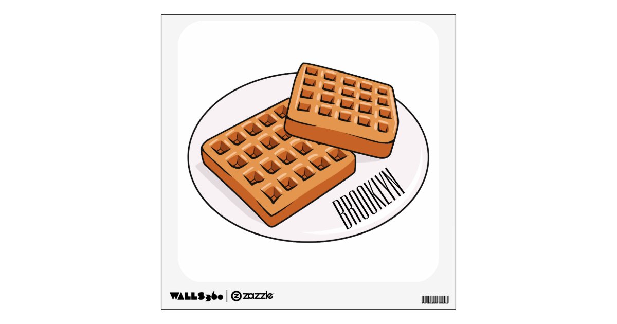 Waffle cartoon illustration wall decal | Zazzle
