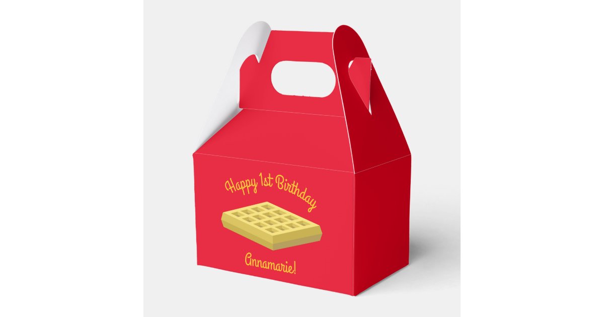 Waffle Cute Breakfast Brunch Kids 1st Birthday Favor Boxes | Zazzle