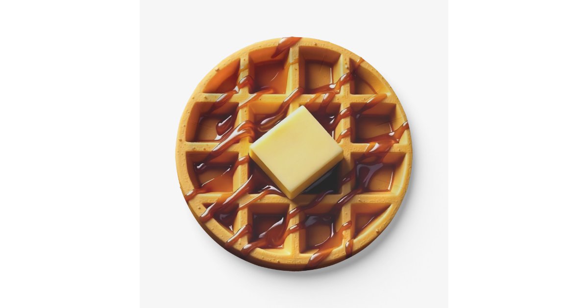 Waffle illustration paper plates | Zazzle