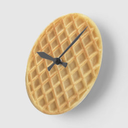 Waffle Round Clock | Zazzle