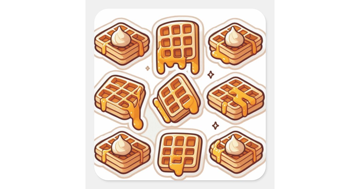 Waffle stickers part 1 | Zazzle