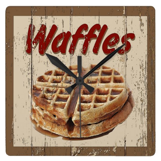 Waffles Square Wall Clock | Zazzle.com