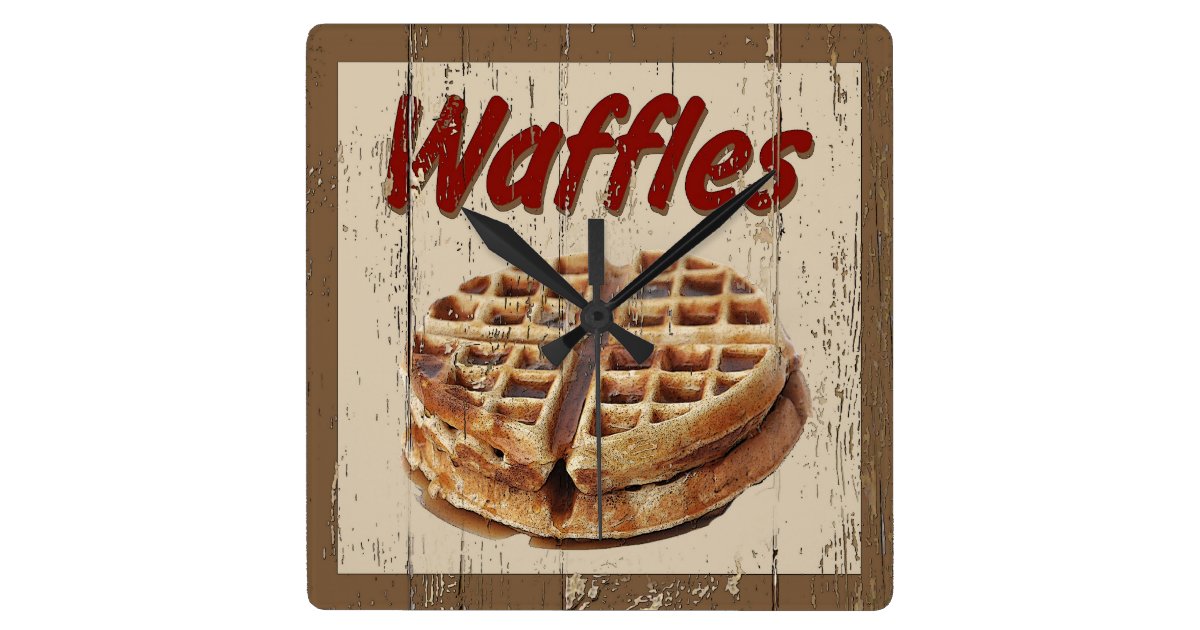 Waffles Square Wall Clock | Zazzle.com