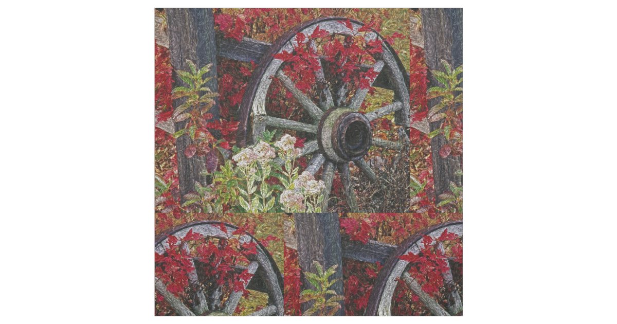 Wagon Wheel 1 Fabric | Zazzle