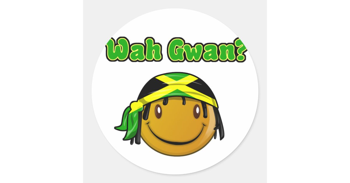 wah gwan classic round sticker | Zazzle