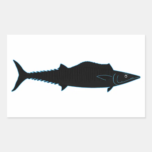 Wahoo! Fish Icon Rectangular Sticker | Zazzle