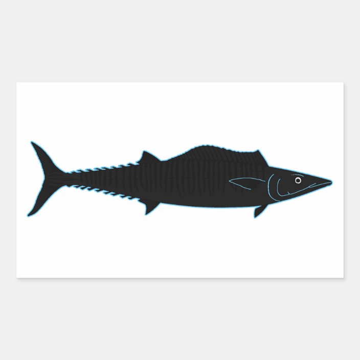 Wahoo! Fish Icon Rectangular Sticker | Zazzle.com