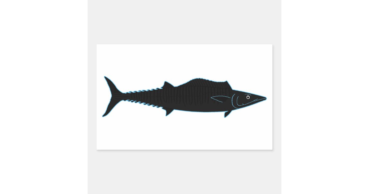 Wahoo! Fish Icon Rectangular Sticker | Zazzle