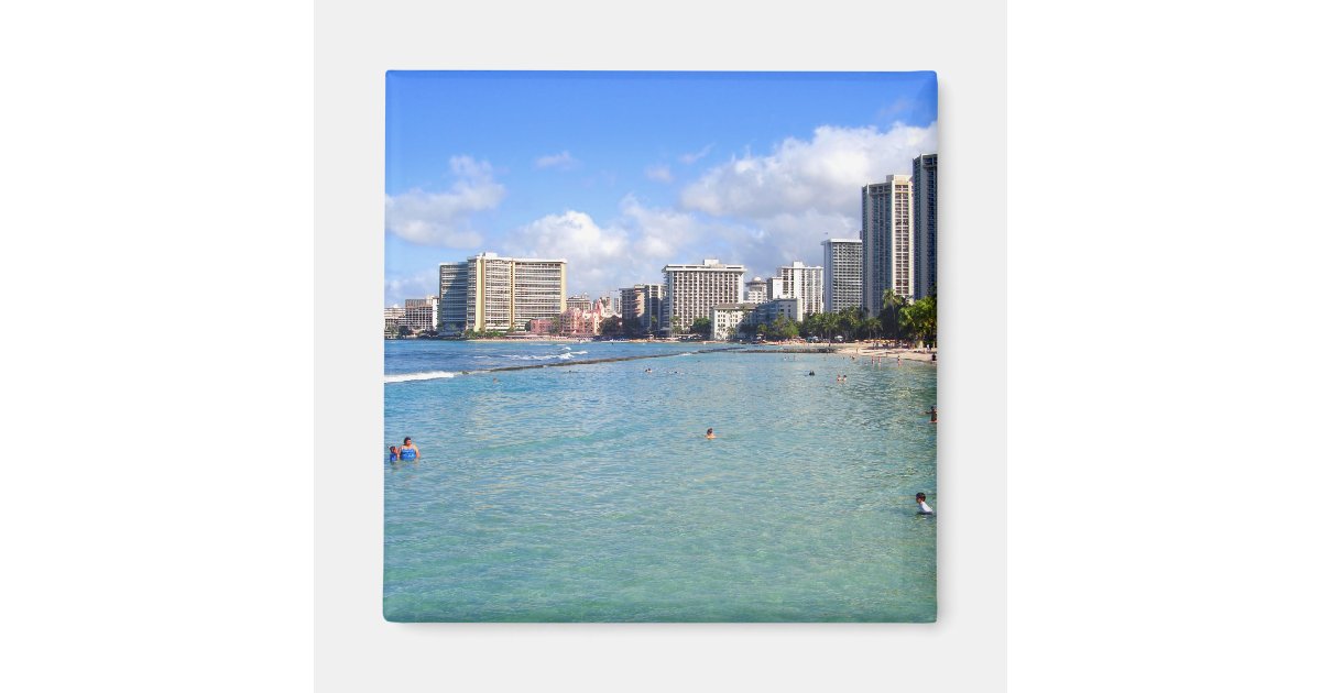 Waikiki Beach, Oahu, Hawaii Magnet | Zazzle