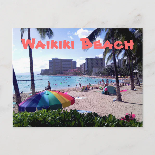 Waikiki Beach Postcard | Zazzle