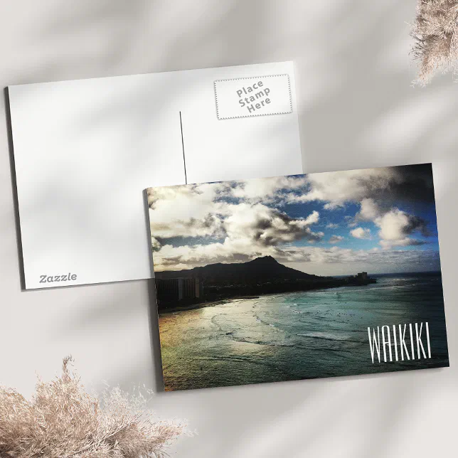 Waikiki Beach Sunrise Diamond Head Hawaii Postcard | Zazzle
