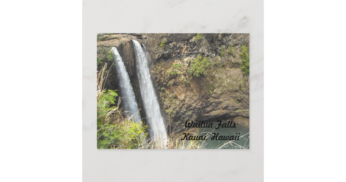 Wailua Falls Kauai Hawaii Postcard Zazzle