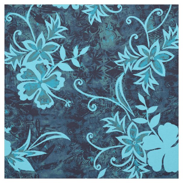 Tropical Hawaiian Hibiscus floral pattern Fabric | Zazzle