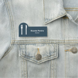 Waiter Food Services Decorative Cutlery Magnetic Name Tag | Zazzle