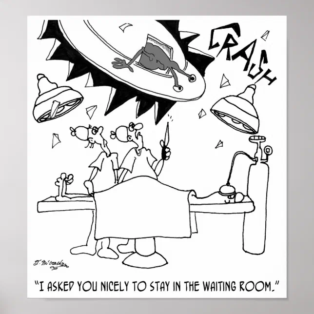 Waiting Room Cartoon 9481 Poster | Zazzle