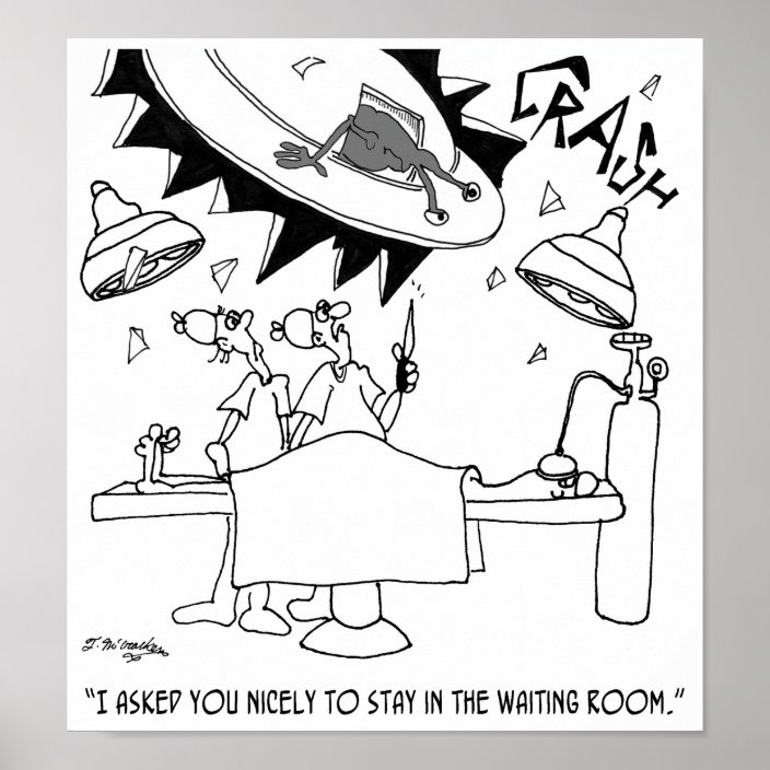 Waiting Room Cartoon 9481 Poster | Zazzle.com